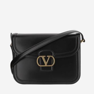 Valentino Garavani Womens Calfskin Shoulder Bag With Vlogo Detail Black