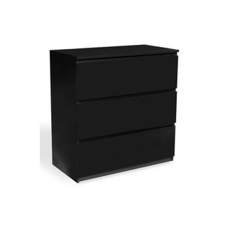 IDMarket Kommode mit 3 Schubladen tomi 78 cm Holz schwarz