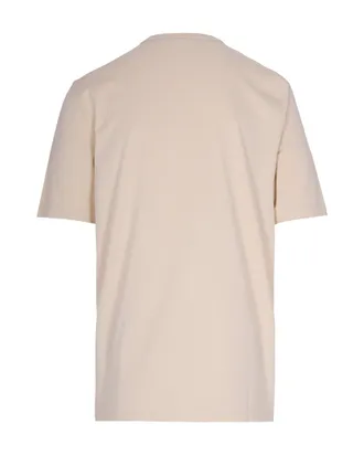 HUGO BOSS Mens T-Shirt With Embroidered Logo Open White Cotton T-Shirts And Polos