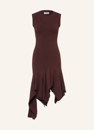 Sandro Sandro Strickkleid Mit Volants braun