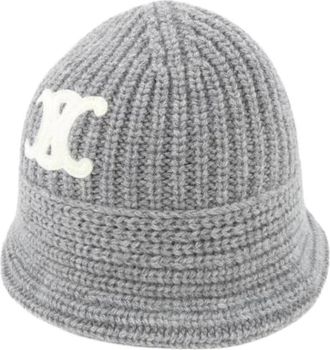Celine Pre-owned Triomph Cashmere Hat - Femme - Pre-owned - Gris - Taille: ONE Size