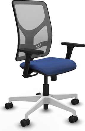 Piqueras y Crespo Arbeitsbankstuhl mit 3D-Armen, h&ouml;henverstellbare Lendenwirbelst&uuml;tze, ausgestattet mit 3 Positionen und Schneideschaum, Grau/Marineblau