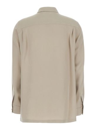 Max Mara Womens Shirt Geranio Silk Beige Blouses