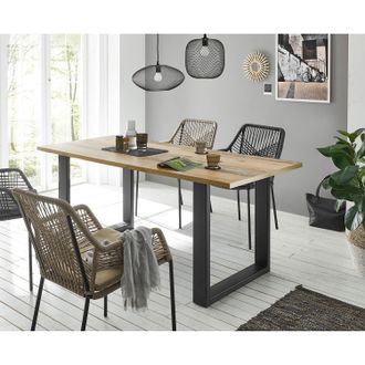 Ridgevalley home24 Esstisch 180 x 76 x 80cm Braun/Eiche Dekor