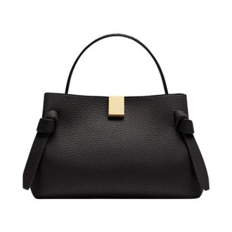 Yuzefi Schwarze Mini Tasche aus Kieselleder - - Bags - Damen - Schwarzk - ONE SIZE