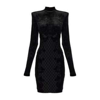 Balmain Samtkleid mit Rollkragen - - Dresses - Damen - Schwarzk - M