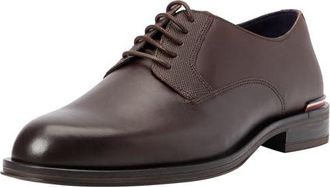 Tommy Hilfiger Men CORE RWB HILFIGER TEXT LTH SHOE, Cocoa, 44 EU