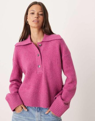 Free People Trading Up - Polo en maille - Brume magenta-rose