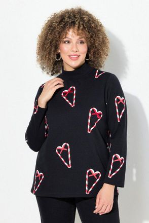 Ulla Popken Sweatshirt Sweatshirt Zuckerstangen Classic Stehkragen