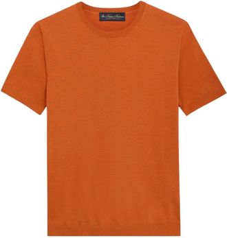 Brooks Brothers Femme, Pulls, Orange, Taille: 42 FR Haut en maille de coton