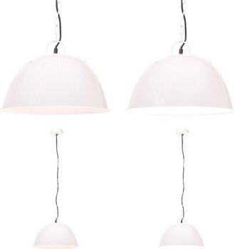 vidaXL Hängelampe Vintage Industriestil 25 w Weiß Rund 41 cm E27 - Industrielampen - Vintagelampe - Hängeleuchte - Wohnraumbeleuchtung - Küchenlampen - Home