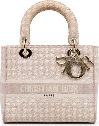 Dior Hobo Bags - Medium Embroidered Canvas Houndstooth Lady D Lite - Gr. unisize - in Gold - für Damen