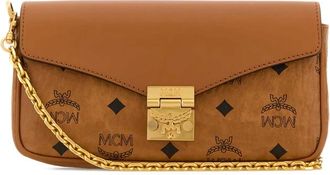 MCM Mini Tracy Logo Chain Leather Cross Body Bag