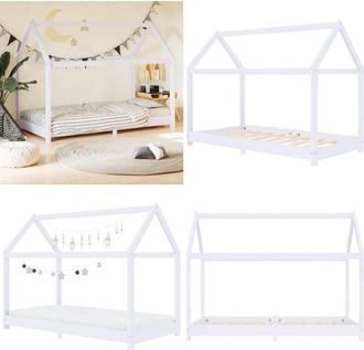 vidaXL Vidaxl - Cadre de lit denfant Blanc Bois de pin massif 70x140 cm - Lit Bébé - Lit Enfant - Lit Design - Lit Cabane - Mobilier Enfant - Home & Living
