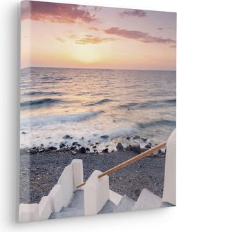 Komar Keilrahmenbild im Echtholzrahmen - Greece Gateway - Größe 40 x 40 cm - Bild, Leinwandbild, Landschaftsmotiv, Wohnzimmer, Schlafzimmer