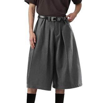 Generic Short Running avec Poche T&eacute;l&eacute;phone Et Tendance Camouflage Vintage Tee Pliss&eacute; Treillis Laterales Clair Decontracte Creme Microfibre Cass&eacute; Carreau Cuiss