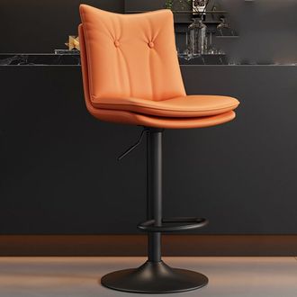 Generic GIZNXBA Barhocker Leder Drehbare Barstuhl In Thekenh&ouml;he Mit R&uuml;ckenlehne Drehbarer Fr&uuml;hst&uuml;ckshocker Tresenhocker K&uuml;che Mit Metallfu&szlig; Barhocker F&uuml;r Essz