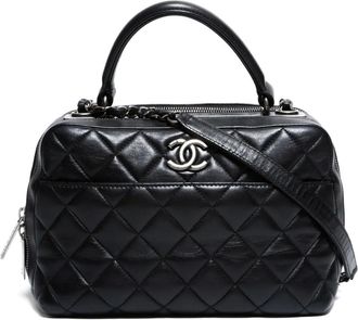 Chanel cabas en cuir matelassé à losanges (2016-2017) - Noir