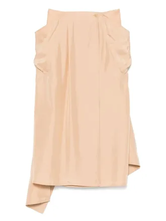 Carven jupe droite en soie - Tons neutres