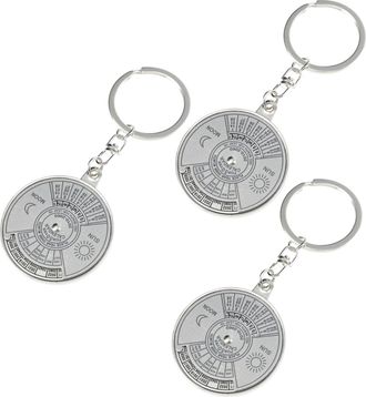 Tendycoco 3 Stück Kalender Schlüssel Mond Schlüsselanhänger Sonne Schlüsselanhänger Kalender Schlüsselanhänger Ornament Mini Kalender Kalender Charm Schlüsselan