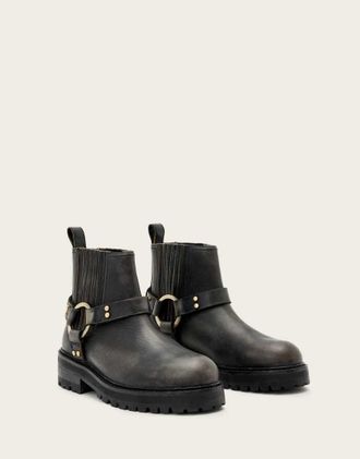 AllSaints Maddie - Bottes style motard Marron fonc&eacute;-Brown