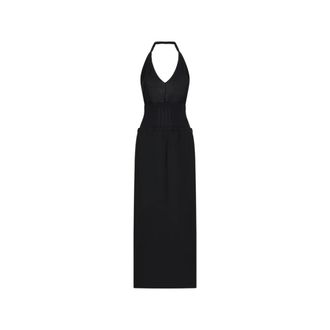 The Attico Midi-Kleid aus Cr&ecirc;pe und Stretch-T&uuml;ll - - Dresses - Damen - Schwarzk - S
