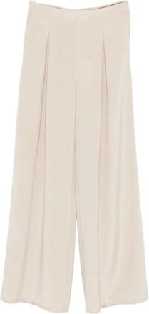 Max Mara Femme, Pantalons, Beige, Taille: 38 FR Pantalon Large Pliss&eacute; Palude
