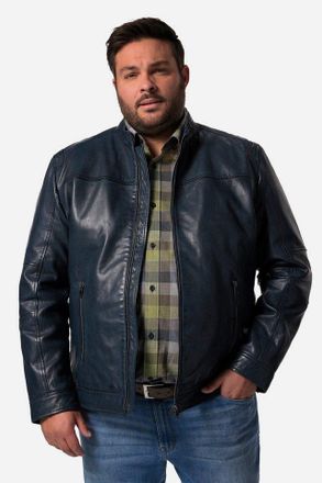 Men Plus Lederjacke Lederjacke Leder Lammnappa Stehkragen