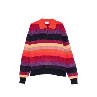 Dr&ocirc;le de Monsieur Striped Long-sleeve Polo Shirt