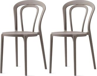 Connubia 2 Stühle Kaffee Polypropylen Taupe matt