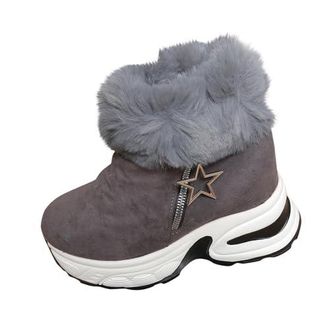 Generic Bottes de neige pour femme doubl&eacute;es en polaire - &Eacute;l&eacute;gantes - Couleur unie - Semelle &eacute;paisse - Antid&eacute;rapantes - Confortables - Chaudes - Pour la marche