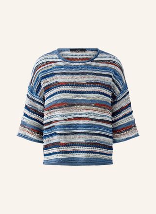 Oui Pullover Mit Pailletten Und 3/4-Arm blau