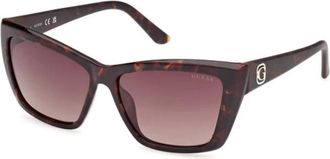 Guess Femme, Accessoires, Brun, Taille: 55 MM Lunettes de soleil oeil de chat en plastique