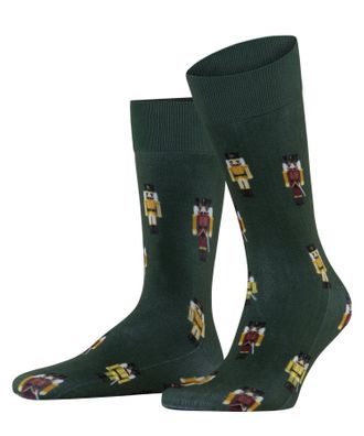 Burlington Herren Socken Christmas M So Baumwolle gemustert 1 Paar, Grün Eucalyptus 7502 December Days, 40-46