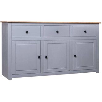 vidaXL Sideboard Grau 135x40x80 cm Kiefernholz Panama Vidaxl
