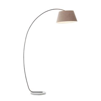 Brilliant Brok Bogenlampe 2,0 m - E27-Fassung, schwenkbarer Schirm, Fu&szlig;schalter- Taupe/Grau - ideal f&uuml;r Wohnzimmer & Leseecke