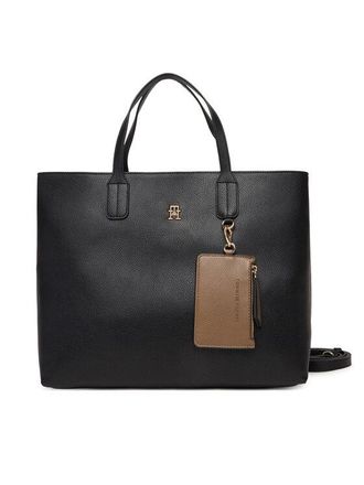 Tommy Hilfiger Handtasche Th Icon Satchel AW0AW18122 Schwarz