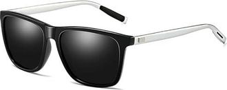 Generic Lunettes de soleil minimalistes &agrave; monture carr&eacute;e - Design polaris&eacute;, protection UV400, nuances dext&eacute;rieur tendance, Monture noire, pieds argent&eacute;s, verr