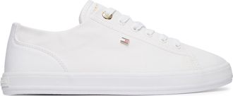 Tommy Hilfiger Sneakers aus Stoff Tommy Hilfiger Th Foxing Sneaker Canvas FW0FW09170 Wei&szlig;