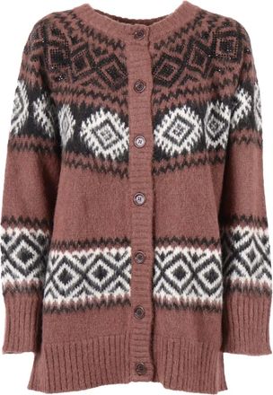 Ermanno Scervino cardigan à motif losanges - Marron