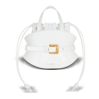 Balmain Femme, Sacs, Blanc, Taille: ONE Size Sac Shuffle Mini en cuir de veau