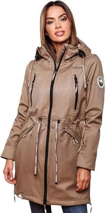 Marikoo B886 Veste softshell imperm&eacute;able pour femme avec polaire chaude, Taupe/gris, XXL