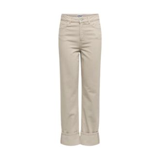 Only Only, Femme, Jeans, Beige, Taille: 36 FR L32 Jean Droit Taille Haute