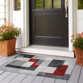 Generic Multicolore Tapis Doux et Moelleux, Moderne Abstrait g&eacute;om&eacute;trique Tapis Design &agrave; Poil Ras Doux pour Salle &agrave; Manger Chambre Adulte et Ado 140 x 200 cm