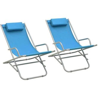 vidaXL Schaukelst&uuml;hle 2 Stk. Stahl Blau vidaXL