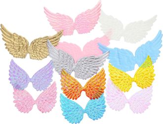 DOITOOL 24 St&uuml;ck Teiliges Fl&uuml;gel Applikationen Bunte Mix Weiche DIY Bastel Kost&uuml;m Ornamente Vielseitige Aufn&auml;her f&uuml;r Partydekoration und Rucksack Zubeh&ouml;r
