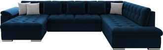 Mirjan24 Eckcouch Ecksofa Niko, Design Sofa Couch mit Schlaffunktion U-Sofa Gro&szlig;e Farbauswahl Wohnlandschaft (Ecksofa Links, Kronos 09 + Kronos 09 + Paros 05)