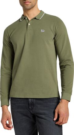 Lee Herren LS Pique Polo Shirt, MERCANTILE Green, L