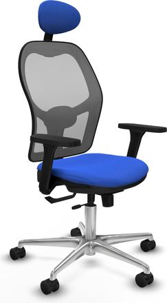 Piqueras y Crespo Ergonomischer Postural Jorquera Stuhl mit 3D-Armen, h&ouml;henverstellbarer Lendenwirbelst&uuml;tze und festem Kopfteil, ausgestattet mit Syncro/Traslack und in