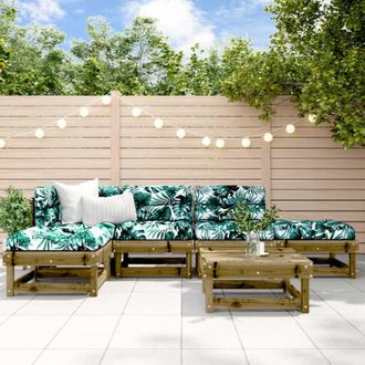 vidaXL Salon de jardin 6 pcs bois de pin impr&eacute;gn&eacute; vidaXL